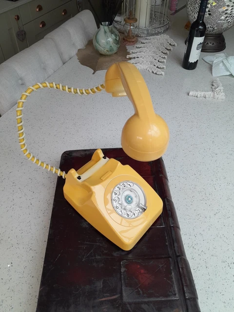 VINTAGE BT ROTARY Dial Mustard Telephone as a piece of Artwork £47.50 ...