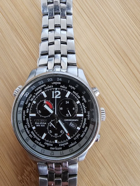 CITIZEN MEN'S WATCH Eco Drive Chronograph World Time £149.99 - PicClick UK