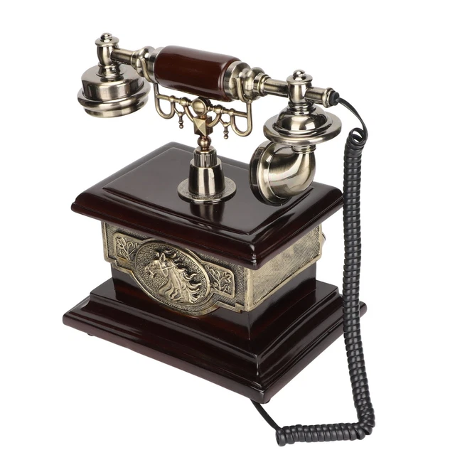 VINTAGE TELEPHONE BUTTON Dialing Corded Old Fashioned Classic Telephone ...
