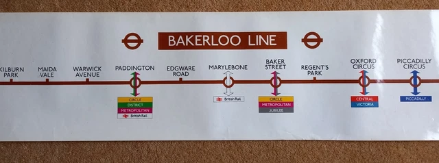 LONDON UNDERGROUND TUBE Map Bakerloo Line 1982 £44.00 - PicClick UK