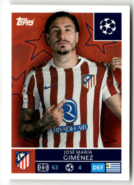 TOPPS CHAMPIONS LEAGUE Adesivo 2025-26 Nr. 115 Jose Maria Gimenez EUR 1 ...