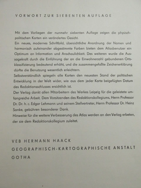 DDR WELTATLAS VEB Hermann Haack Gotha 7. Auflage 1963 EUR 14,90 ...
