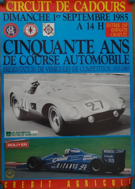RARE AFFICHE CIRCUIT de Cadours 50 Ans de Courses Automobile 1985 EUR ...
