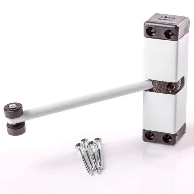 AUTOMATIC DOOR CLOSER Spring Loaded White Surface Mounted Sprung ...