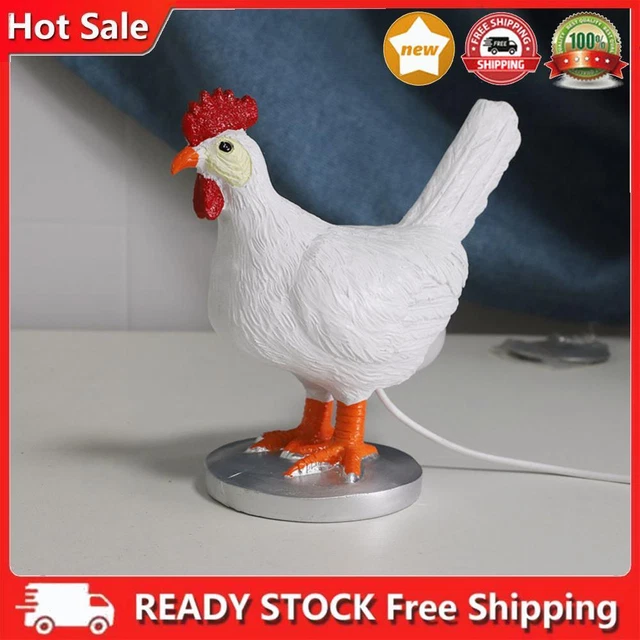 RESIN CHICKEN NIGHT Light Hen Laying Egg Lamp Easter Birthday Gift for ...