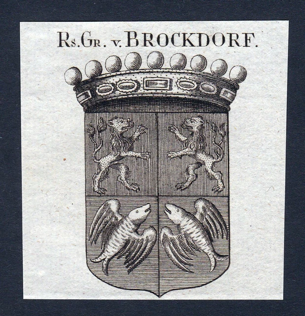 BROCKDORF BROCKDORFF HOLSTEIN Wappen Adel coat of arms Kupferstich ...