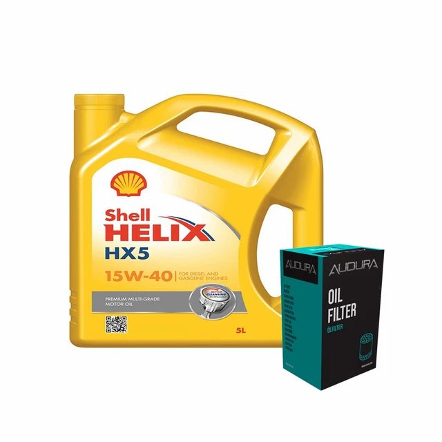 ENGINE OIL 15W40 5L Shell Helix HX5 - Audura Oil Filter Service Kit 5 ...