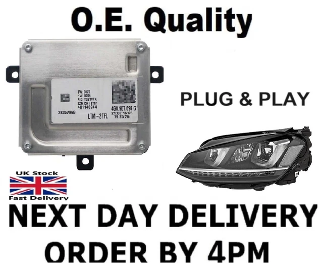 VW GOLF MK7 GTI GTD R Headlight DRL Control Unit Module 4G0907697G £49. ...