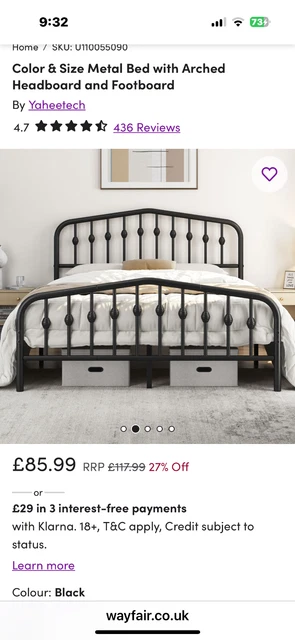 KING SIZE BED frame £89.10 - PicClick UK