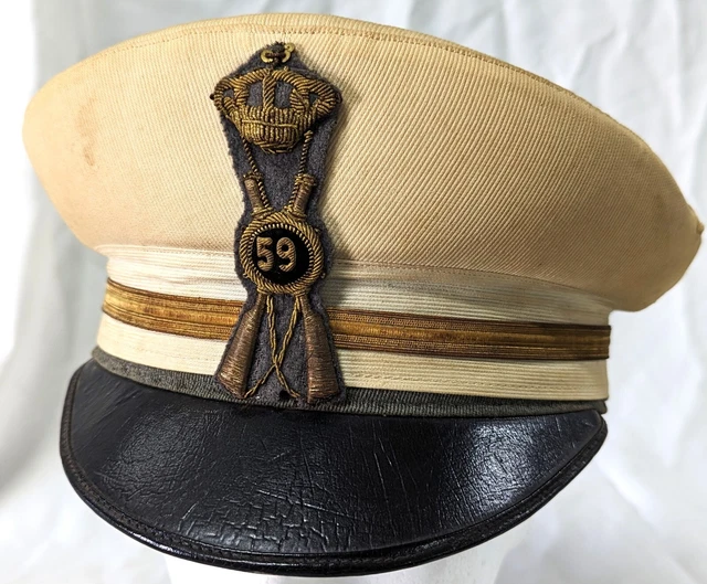 WW2 ITALIAN ARMY officer summer uniform peaked cap 59th Infantry ...