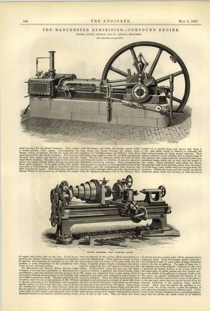 1887 RUSTON PROCTOR Engine Cooper Turret Lathe Smith Coventry EUR 14,02 ...