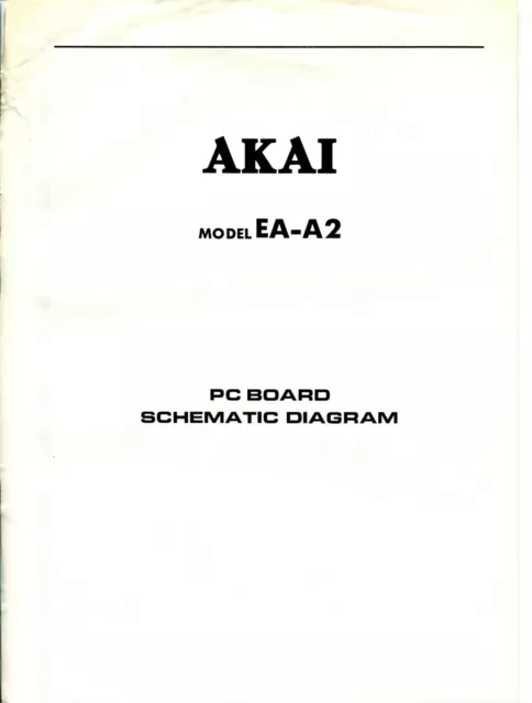 VINTAGE AKAI MODEL EA-A2 Stereo Graphic Equalizer Schematic Diagram PC ...