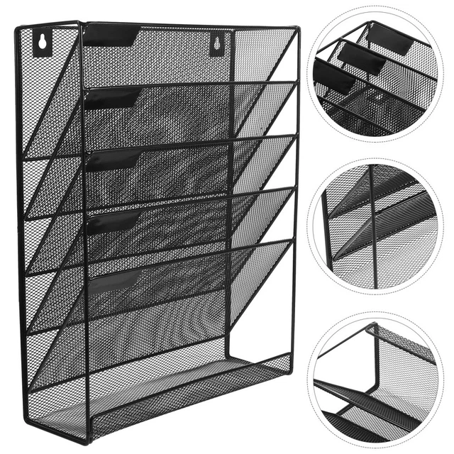 IRON OFFICE WALL File Container Mounted Document Holder Letter Rack £30 ...