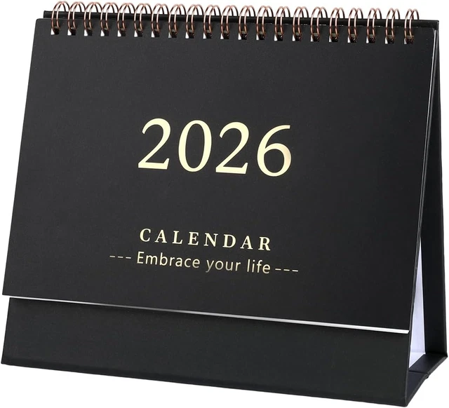 2026 UK CALENDAR, Desk Calendar 2025-2026 UK, Desk Calendar 2025 Metal ...