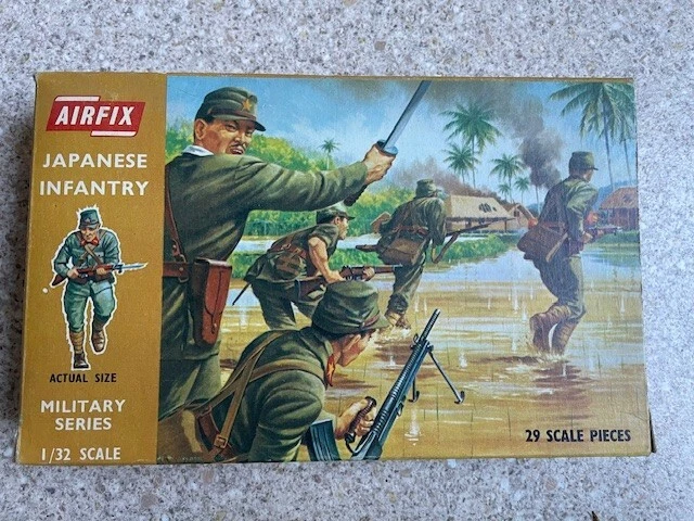 RARE COMPLETE FIRST Edition Airfix 1/32 Japanese Infantry with original ...