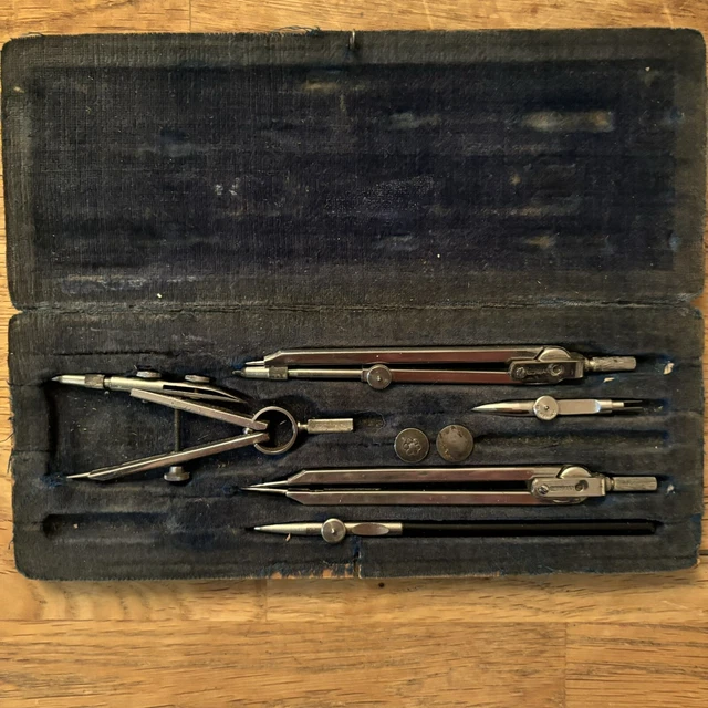 GRANTLEY ARCHITECT BOX Draughtsman Drawing Tools Geometry Set Compass ...