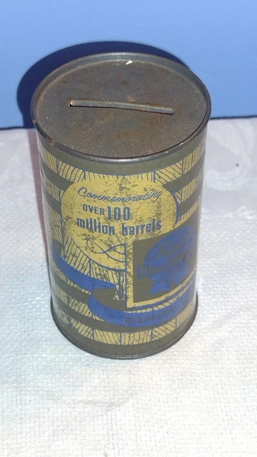 VINTAGE PABST BLUE Ribbon 100 Million Barrel Commemorative Coin Bank ...