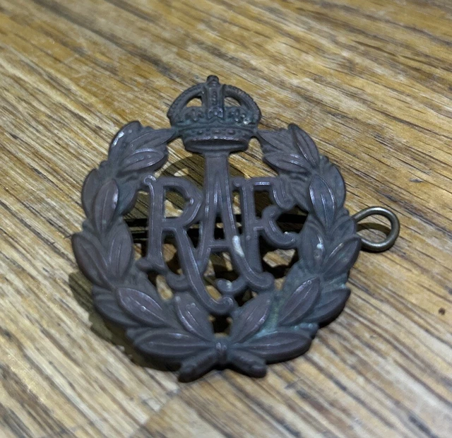 WW2 RAF ROYAL Air Force Brass Cap Badge Kings Crown £10.00 - PicClick UK