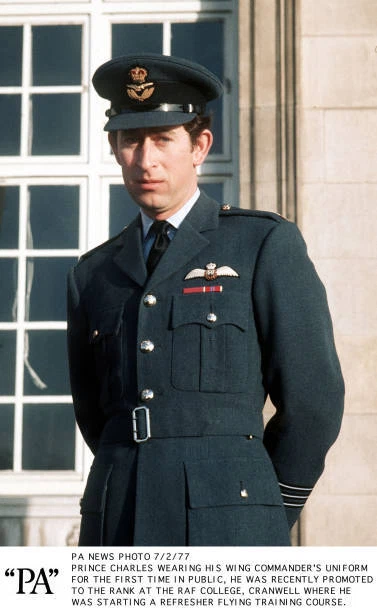 PRINCE CHARLES WEARING HIS WING COMMANDER'S UNIFORM FOR THE FI- 1977 ...