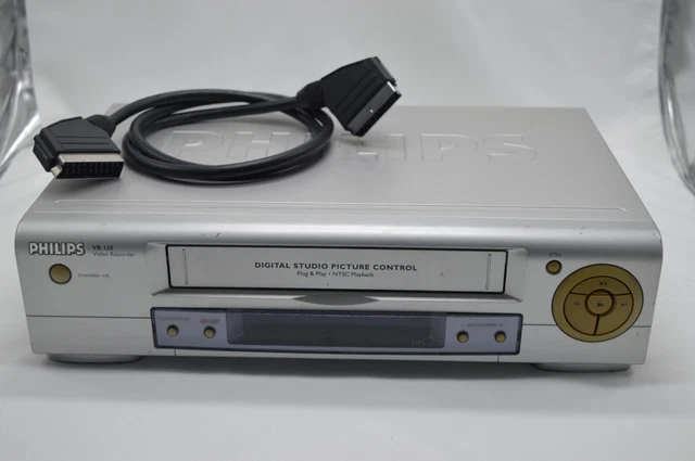 MAGNÉTOSCOPE LECTEUR CASSETTE enregistreur recorder VHS Philips VR130 ...
