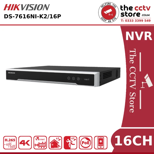 8MP HIKVISION DS-7616NI-K2/16P 16-Ch NVR Smart Features 8MP 4K POE - 16 ...