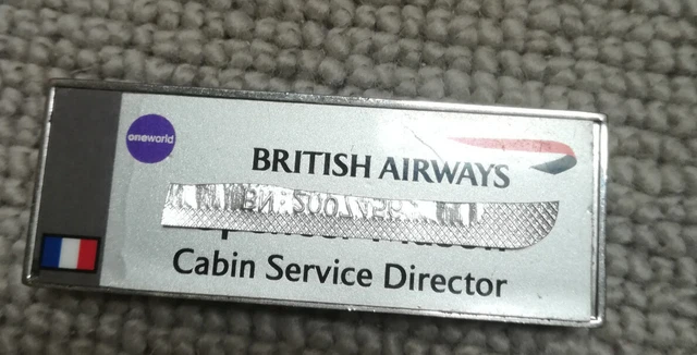 BRITISH AIRWAYS VINTAGE Cabin Crew Name Badge .CSD Concorde 2003 £29.99 ...