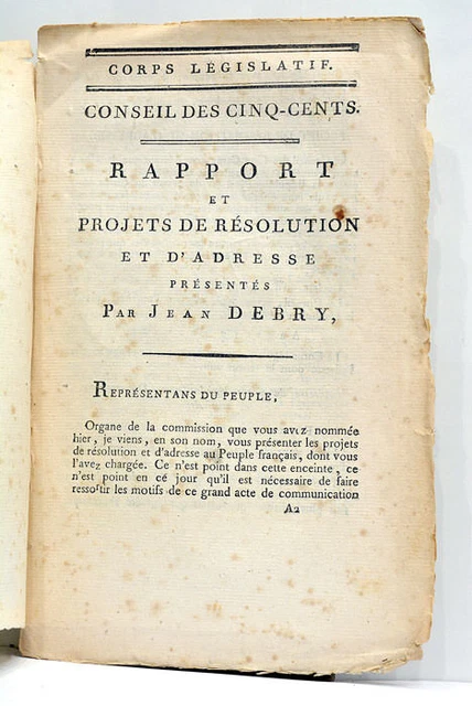LIVRE ANCIEN RARE Rapport Debry Conspiration Contre Constitution ...
