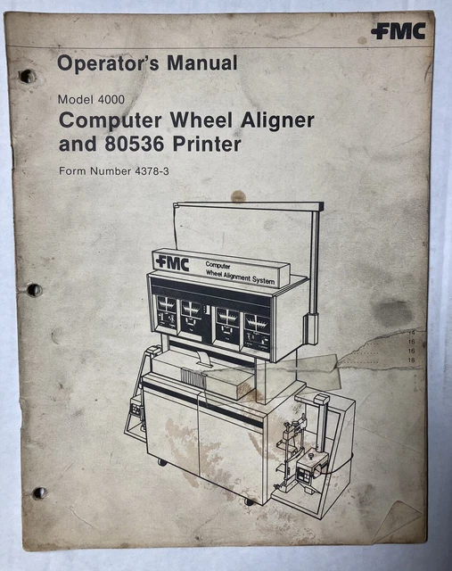 FMC 4000 ALIGNER Alignment Machine Operating Manual Original EUR 17,29 ...