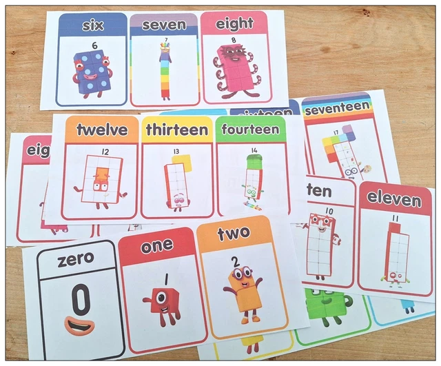NUMBERBLOCKS NUMBER WORD Cards to 20 0-20 Resources EYFS counting KS1 ...