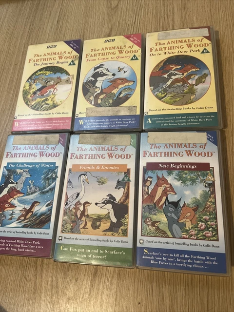 THE ANIMALS OF Farthing Wood (animated) VHS Tapes numbers 1-6 BBC TV £8 ...
