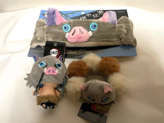 USJ EXCLUSIVE INOSUKE Demon Slayer 3-piece set Bracelet Keychain Turban ...