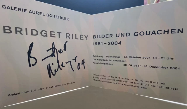 BRIDGET RILEY SIGNED Card Original Signature Signature Autograph Signed ...