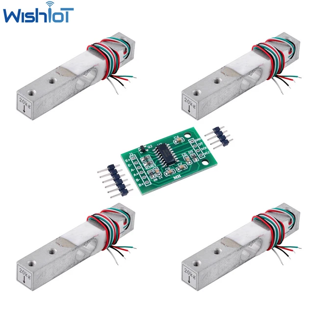 4PCS 20KG SCALE Load Cell Weight Weighing Sensor and HX711 AD Amplifier ...