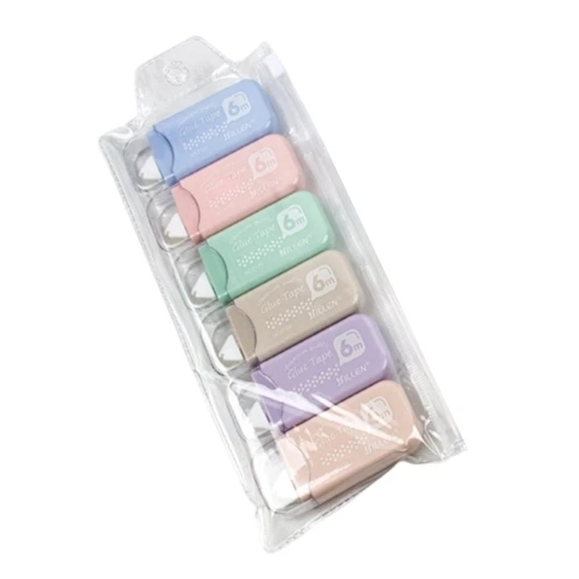 6PCS REPOSITIONABLE ADHESIVE Roller 6mmX6M Double-Side Tape Runner for ...