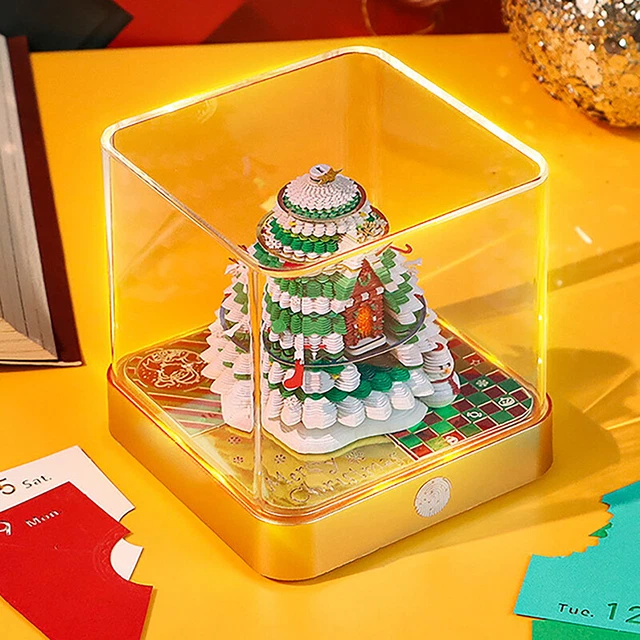 CHRISTMAS TREE DESK Calendar With LED Lights 2025 Calendar Memo Pad ...