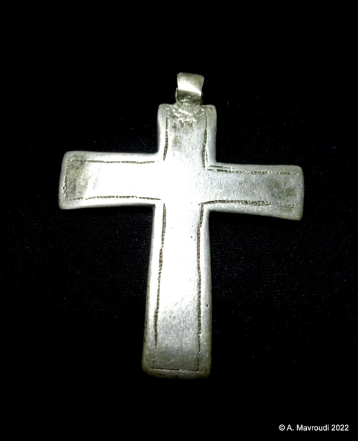 COPTIC ETHIOPIAN CROSS Antique Very Old Large Thaler Coin Silver hinged ...
