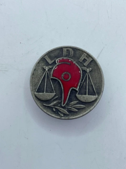 ANCIEN INSIGNE DE Boutonniere Emaillé Ldh Ligue Droit De L'homme ...
