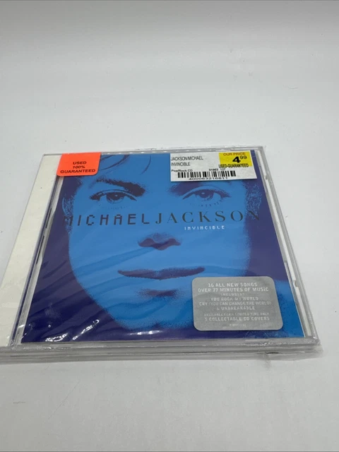 MICHAEL JACKSON INVINCIBLE CD Limited Edition Blue Cover hype sticker ...