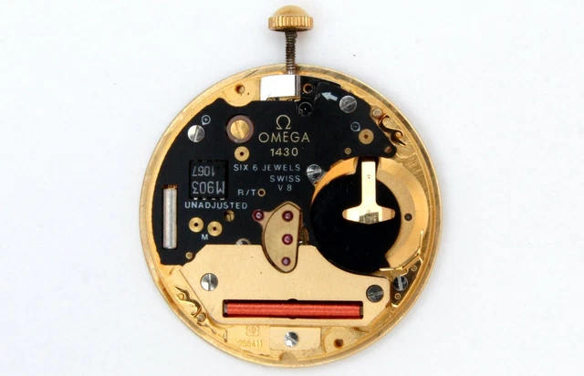 OMEGA 1430 ORIGINAL quartz watch movement ETA 255.411 working (6751 ...