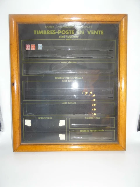 RARE PRÉSENTOIR DE Timbres de Collection de Bureau de Poste vers 1950/ ...