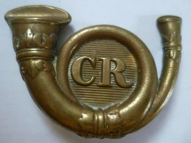 VICTORIAN CARLOW RANGERS British Army Helmet Badge Brass 2 Lugs ANTIQUE ...