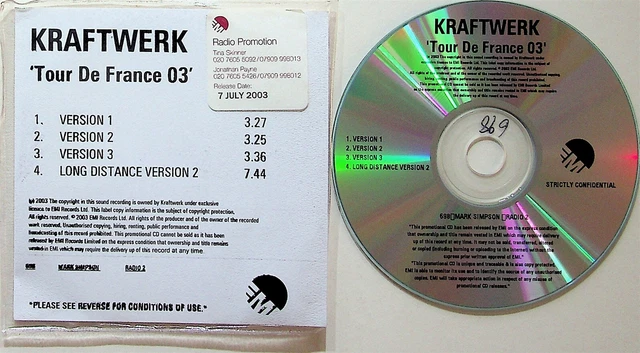 KRAFTWERK- TOUR DE France 03 RARE 4 track/versions PROMO CD (2003) long ...