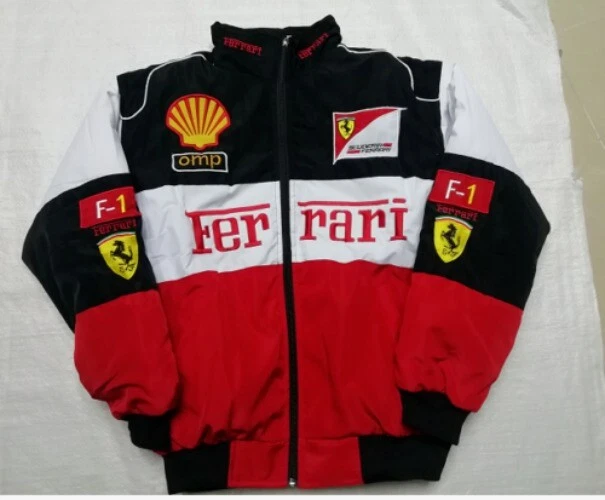 HOT NEW FERRARI Black Embroidery EXCLUSIVE JACKET suit F1 team racing ...