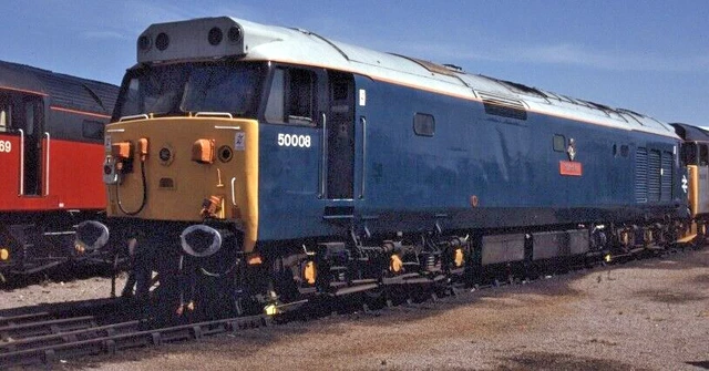 35MM SLIDE BR British Railways Diesel Loco Class 50 50008 Gloucester 04 ...