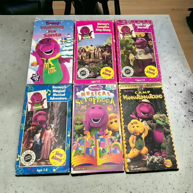 LOT OF 6 Barney VHS Tapes Wannarunnaround Magical Musical Outer Space ...