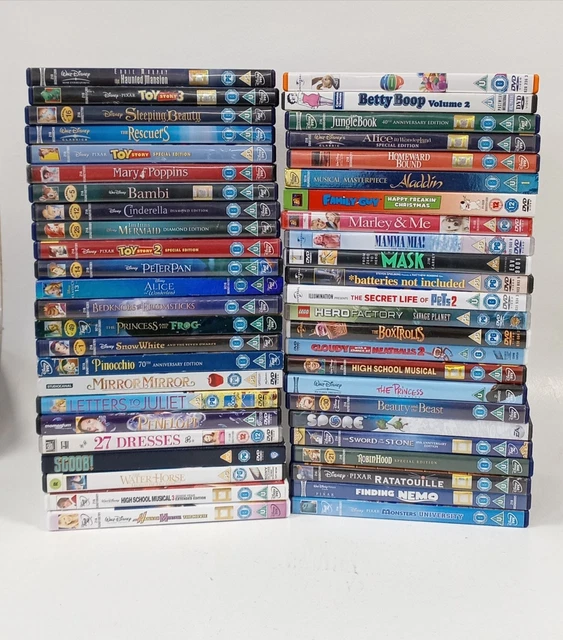 JOB LOT BUNDLE of 48 Family Disney Kids Comedy Animated Films DVDs ...