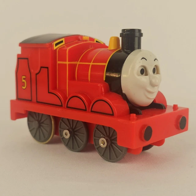THOMAS TANK ENGINE James With Moving Eyes Red Push Along Trains by Tomy ...