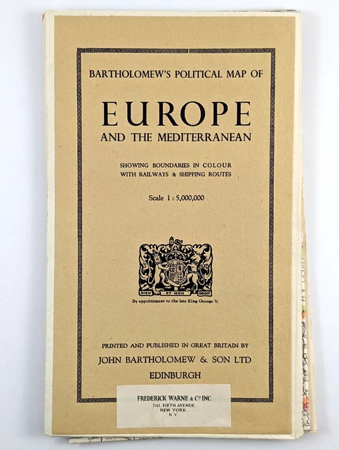BARTHOLOMEW'S POLITICAL MAP Of Europe And The Mediterranean 1956 £8.04 ...