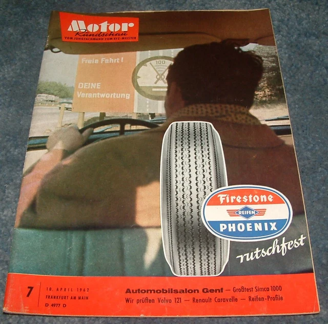 MOTOR RUNDSCHAU 7/62 Volvo 121 Amazon, Simca 1000, Renault Floride ...