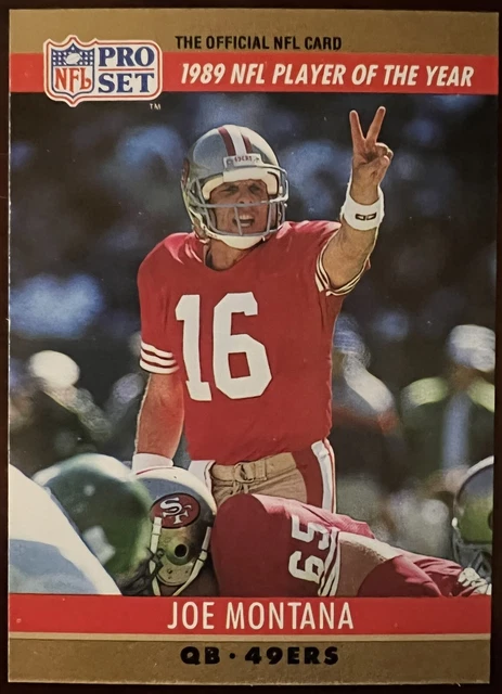 JOE MONTANA 1990 Pro Set Drucken POY Fehlerkarte #2 neuwertig & selten ...